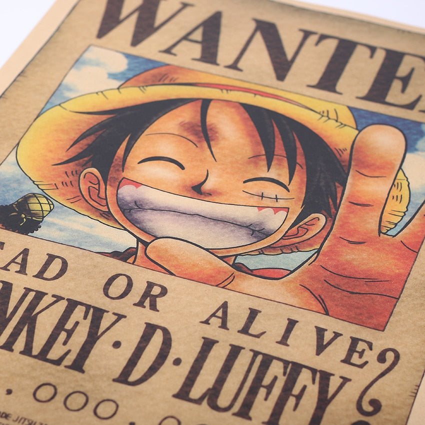 One Piece - Wanted Monkey D. Luffy Wall Stickers – Music Chests